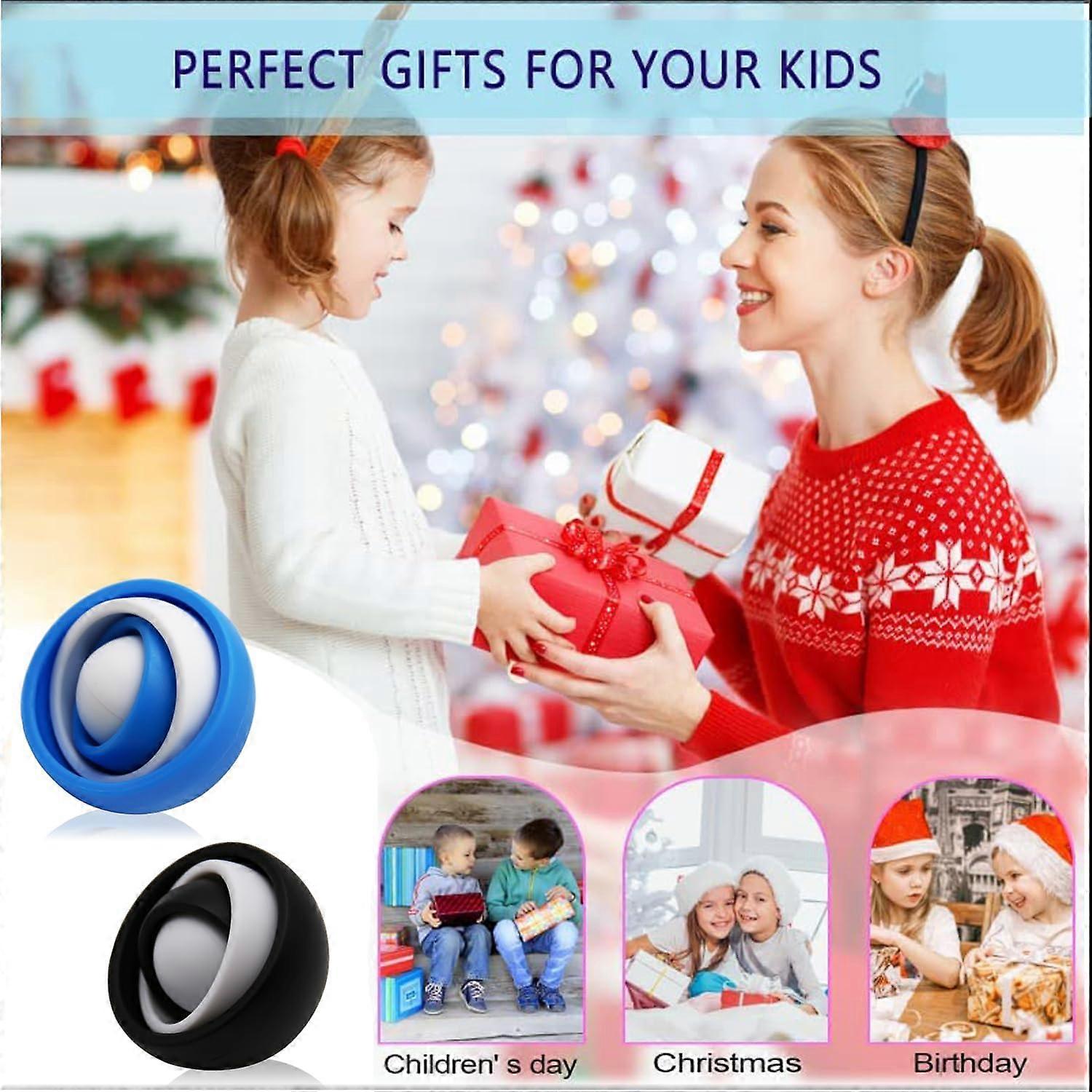 2 Pack Gyroscope Fidget, Fidget Spinner Ball Multilayer Infinite Flip ...