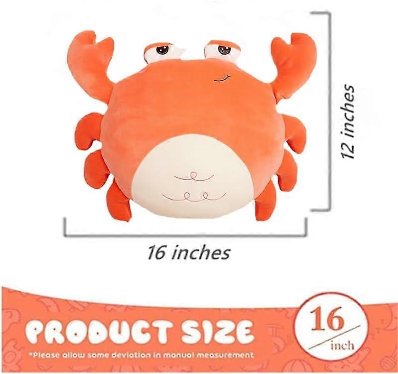 16 inch crab plush stuffed animal, super soft crab plush pillow ...