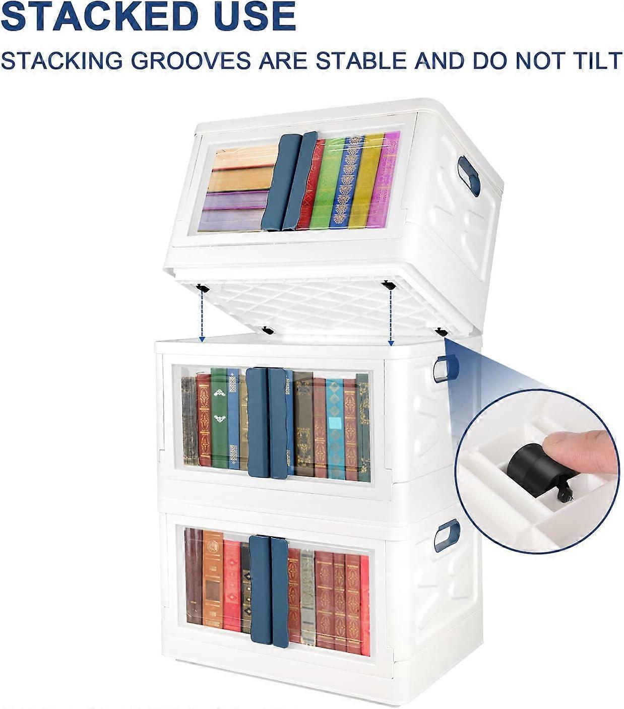 2-pack 50*2 Litre Multi-Use General Storage Box Stackable Plastic ...