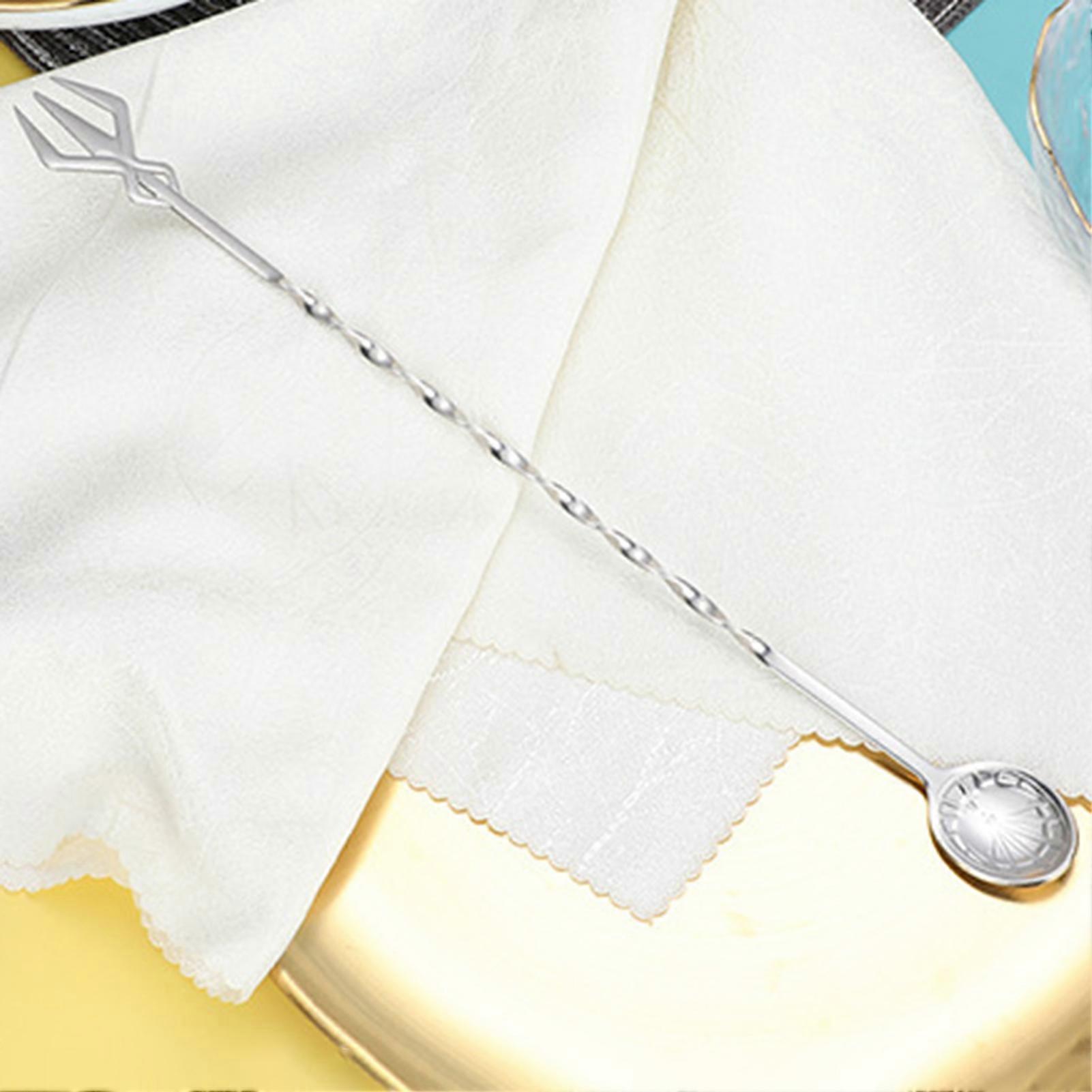 Wharick Bar Spoon Anti-slip Spiral Pattern Stainless Steel Fruit Fork ...