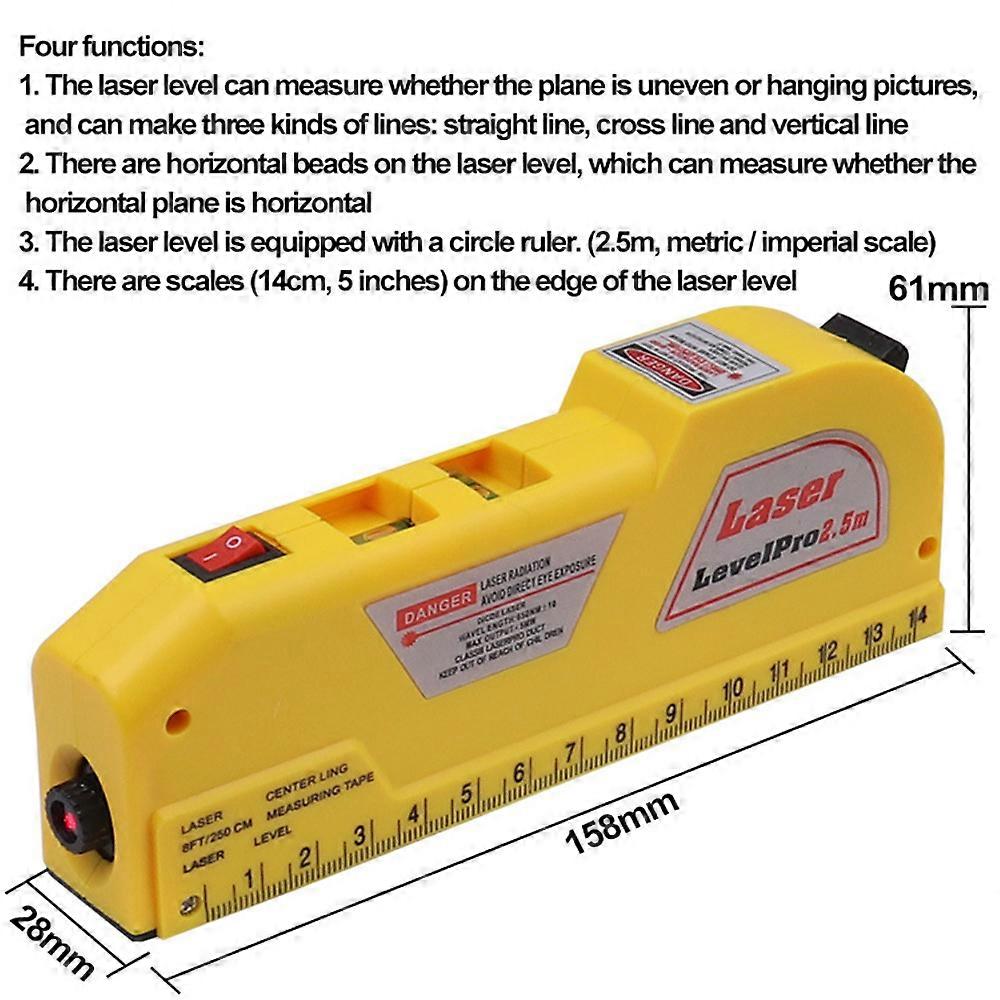4 in 1 Infrared Laser Level Tape Multipurpose Cross Line Laser Level Tool | Fruugo UK