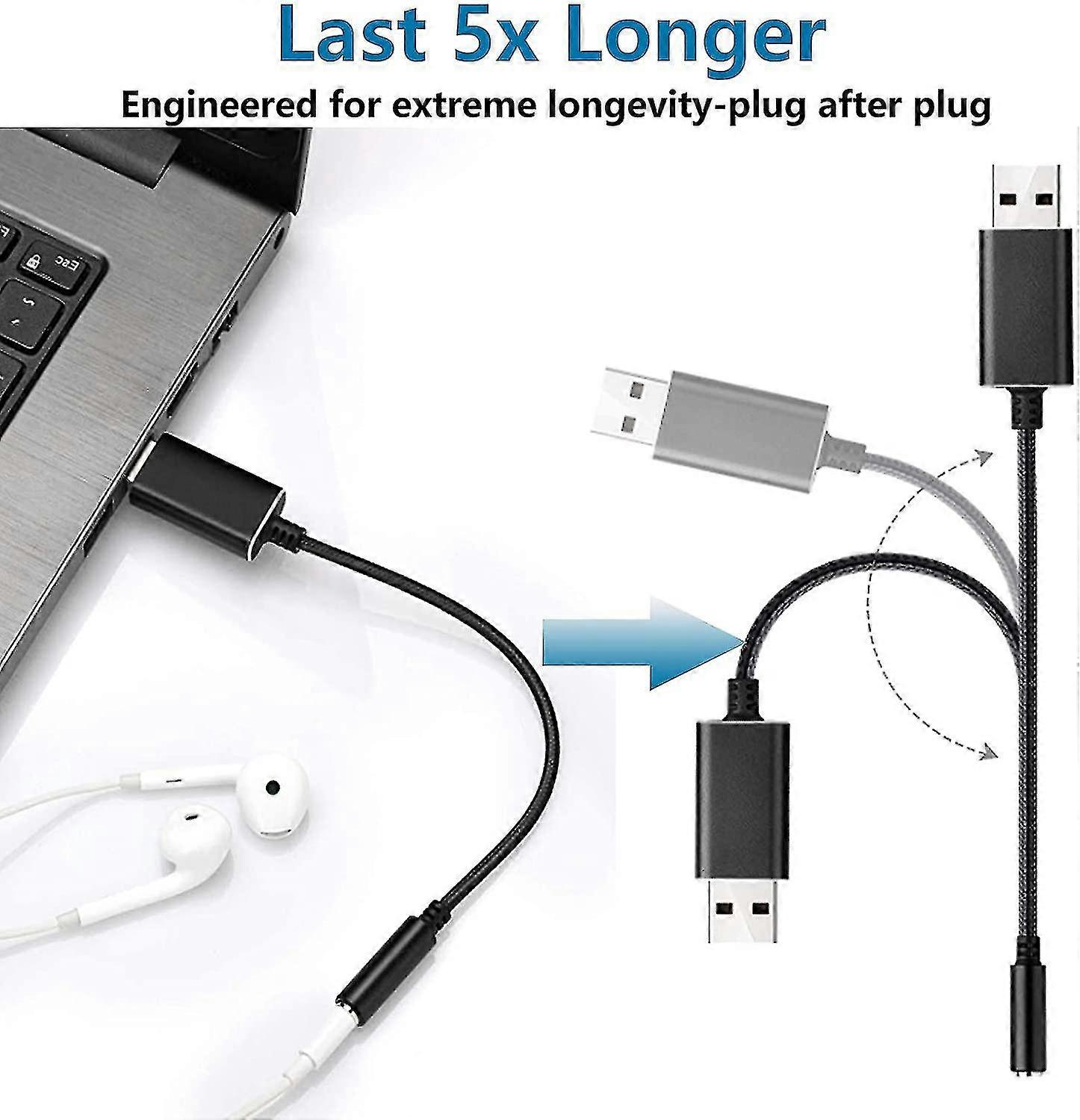 Usb Audio Adapter,usb To 3.5mm Audio Jack Adapter, Usb External Sound ...
