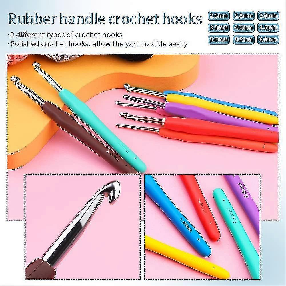 Complete Crochet Kit For Beginners,130 Pcs Crochet Kit Including ...