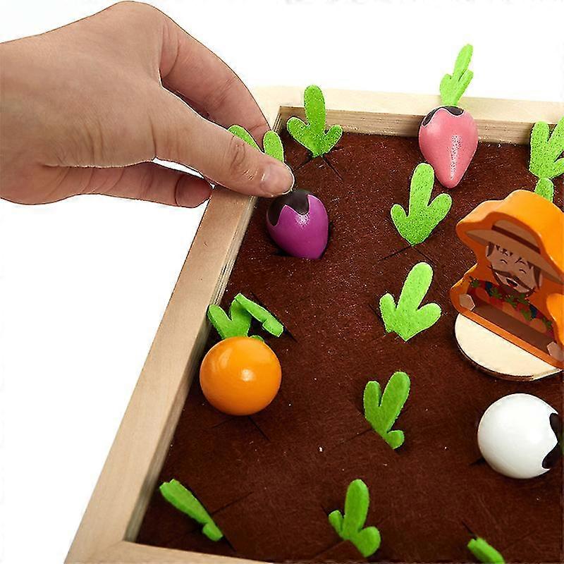 Wooden Toy Baby Pull Carrot Shape Matching Size Educational Children ...