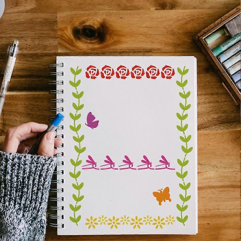 Spring Border Painting Stencil 8.3x11.7inch Floral Designs Border ...