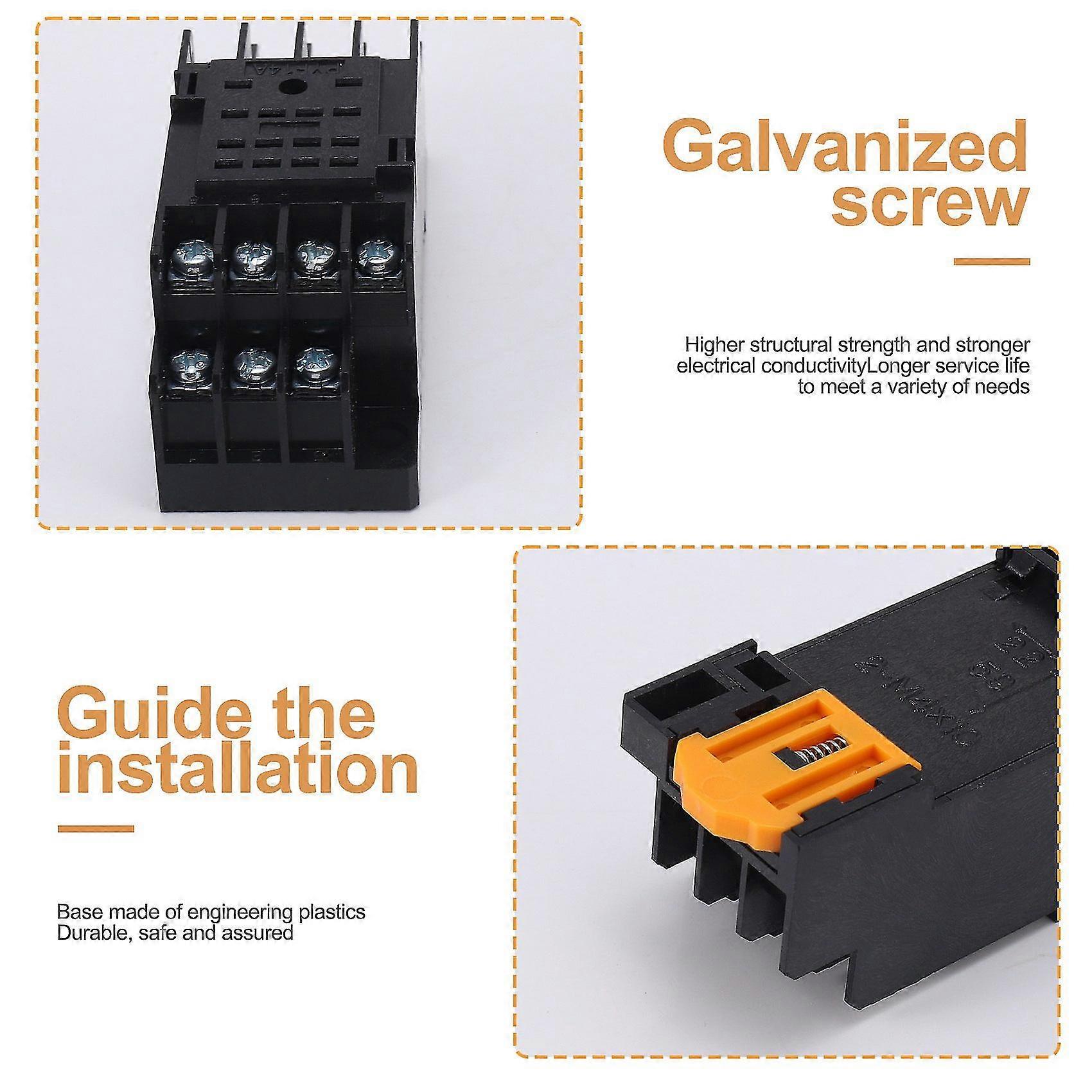 Pyf14a Din Rail Power Relay Socket Base 14 Pin For My4nj Hh54p My4-haoyi | Fruugo UK
