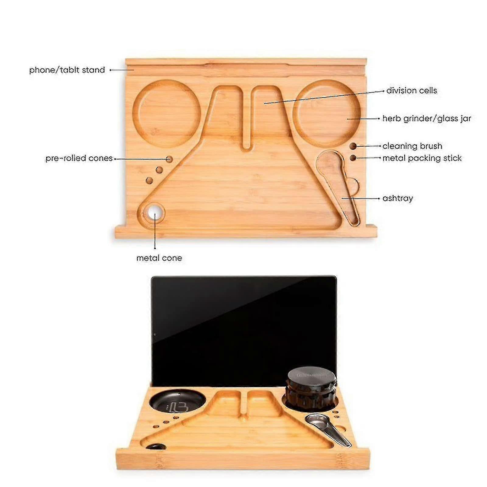 Premium Bamboo Storage Box With Removable Tray Removable Divider Wooden ...