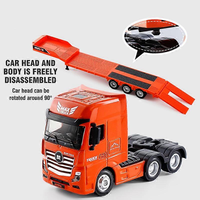 1:50 Diecast Truck Model Car Trailer Flatbed Oil Tank Static Simulation ...