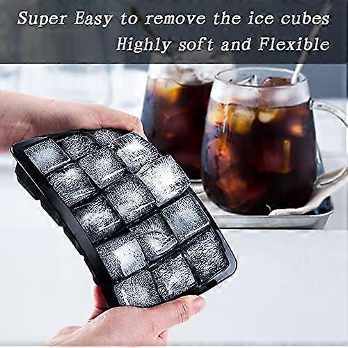 15-Compartment Ice Cube Mold, 2-Pack Heilwiy Large Silicone Ice Cube ...