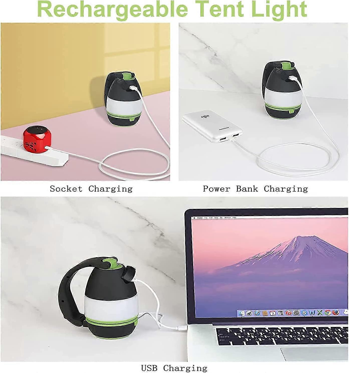 4 In 1 Multifunctional Camping Light, Usb Rechargeable Led Lantern ...