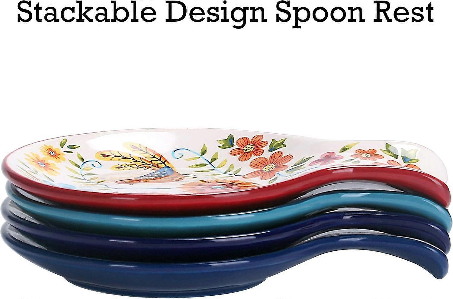 SBSG Red Spring Bird Ceramic Spoon Rest, House Warming Gift, Dishwasher ...