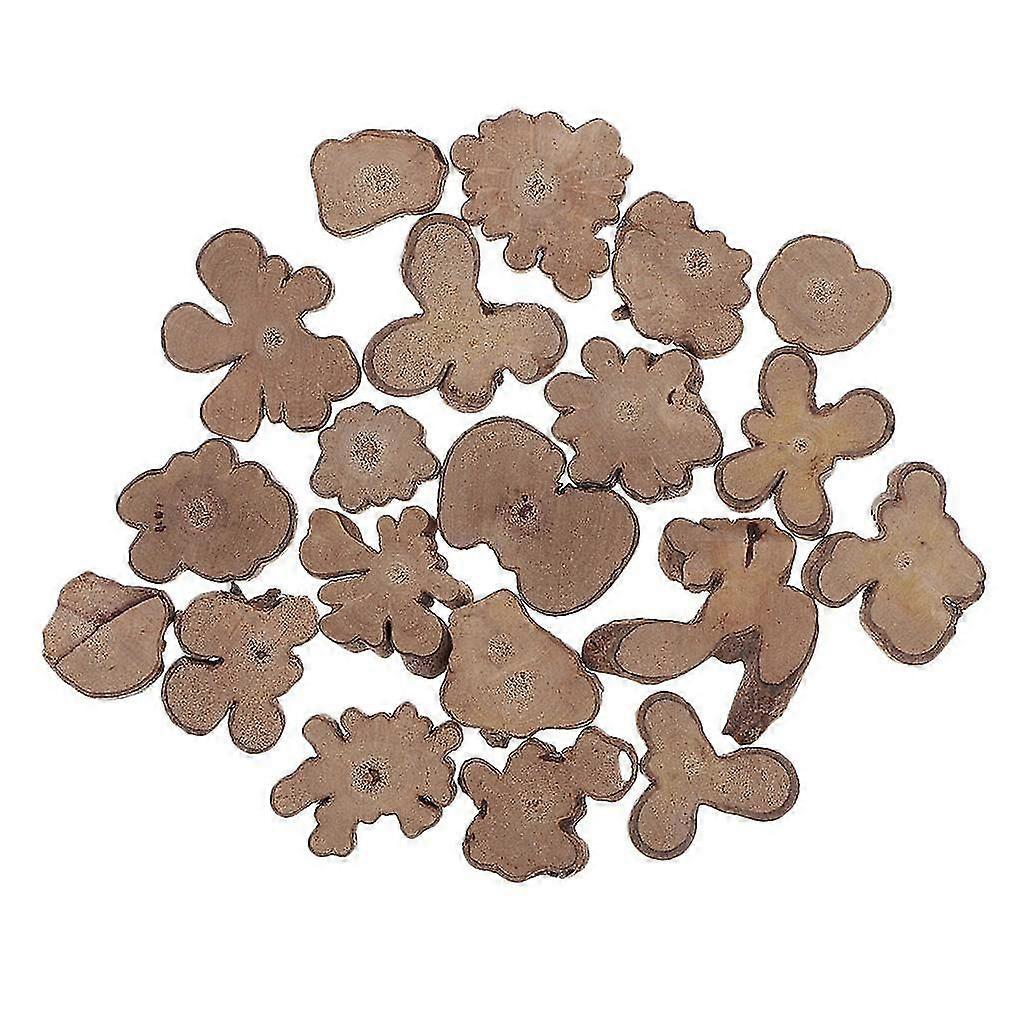 20 Pieces Natural Rustic Wood Slices Irregular Wood Shapes Slabs 35mm ...