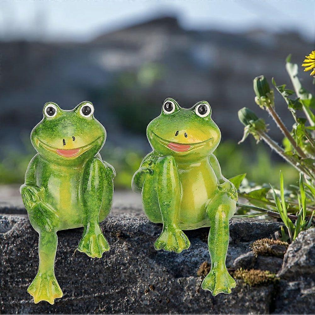 2pcs Resin Frogs Statue Outdoor Garden Decoration Sculpture For Home ...