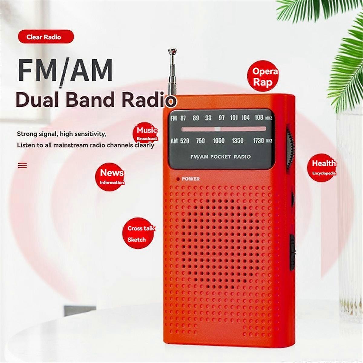 Full-Band Small Portable Radio Mini AM FM Pointer Pocket Radio for ...