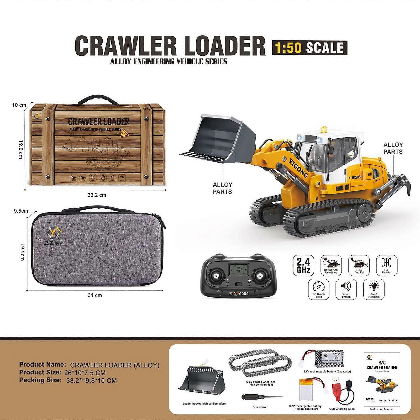 1:50 RC Electric Lifting Tracked Loader LR636 2.4G Construction Vehicle ...