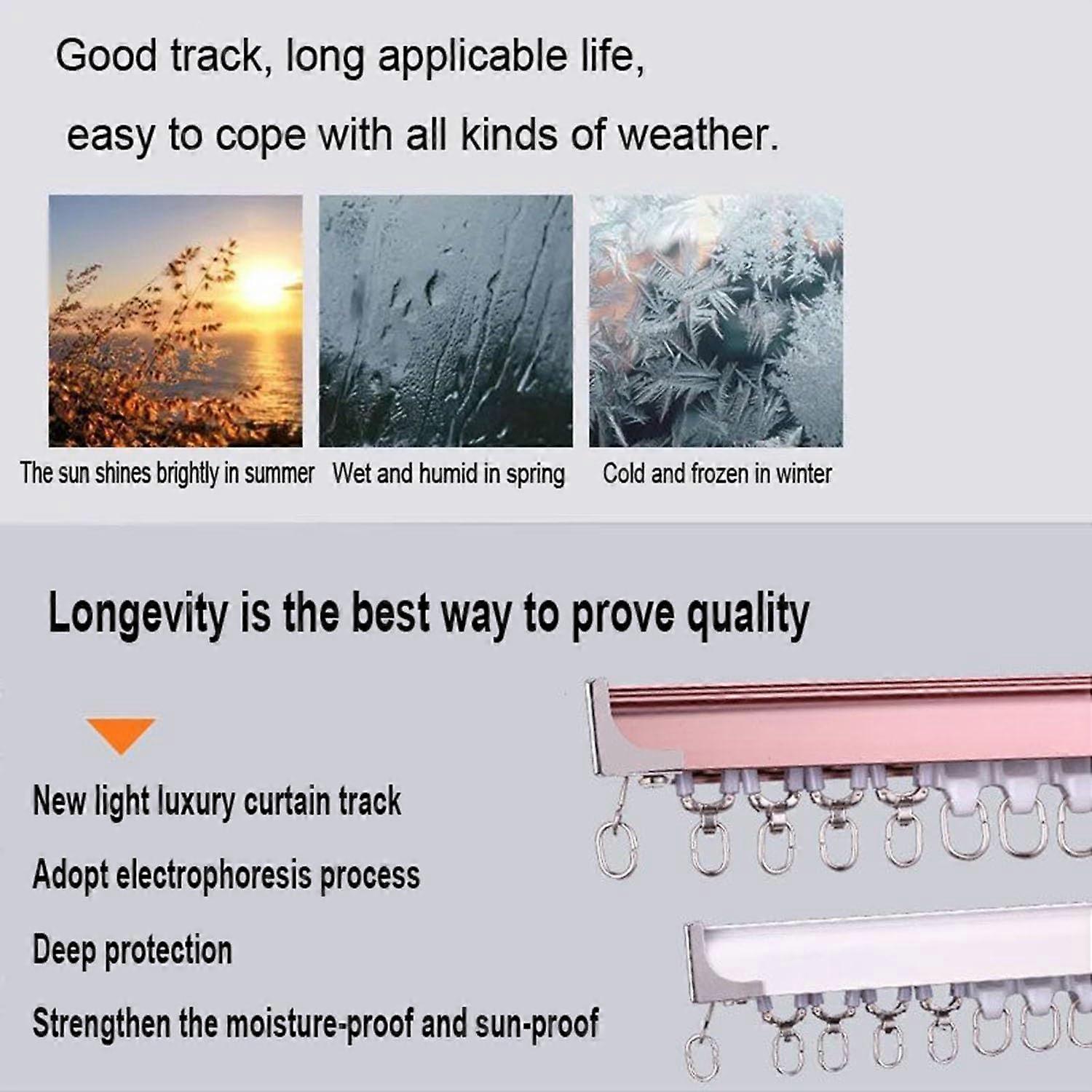 Curtain Rod Adjustable Aluminum Single Track 3.3m Flexible Rail for ...