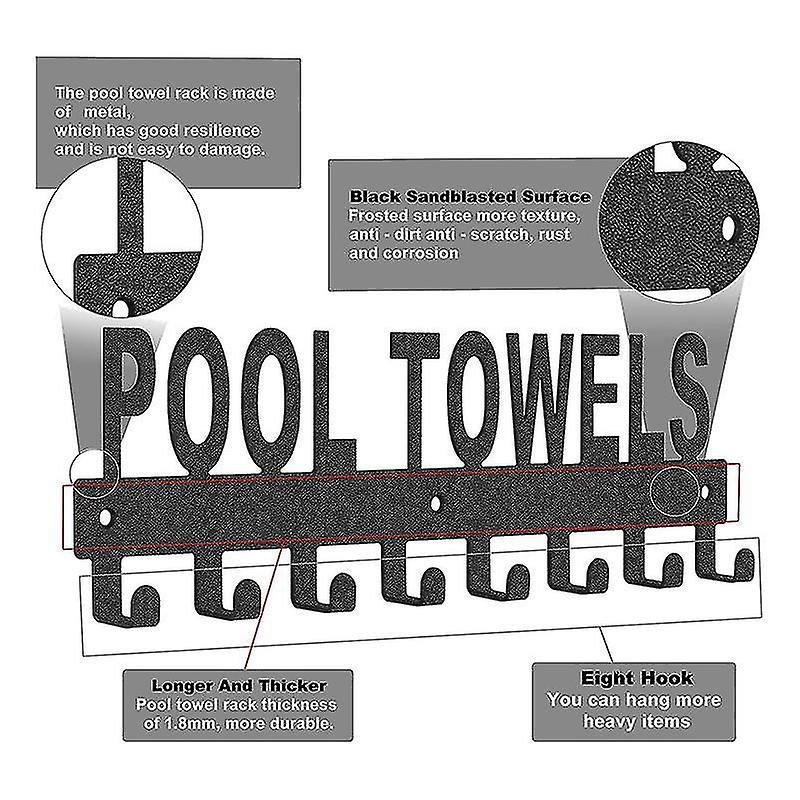 Pool Towel Rack Outdoor Wall Mount Towel Holder Towel Hooks For ...