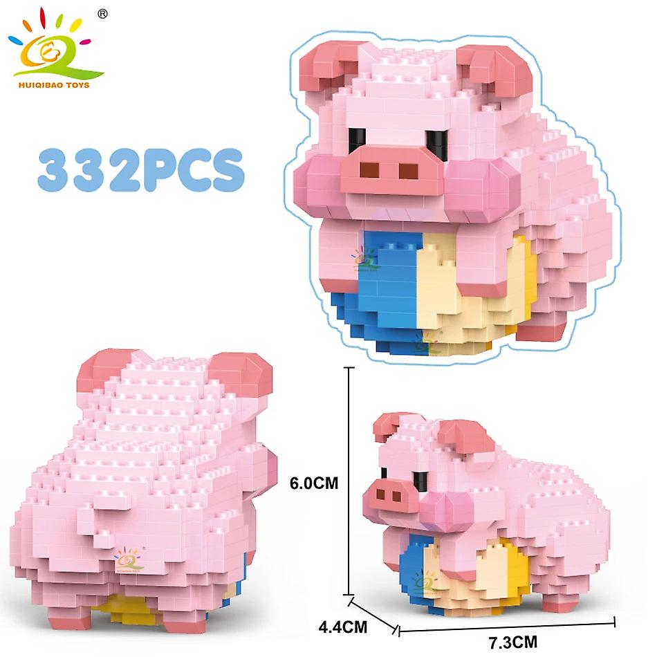 Mini Cute Pig Micro Building Blocks 3d Diamond Model Animals Bricks Diy ...