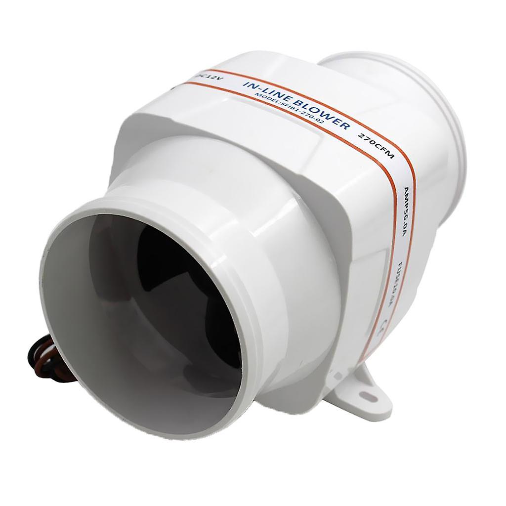 4" Hose Inline Marine Bilge Air Blower 12V 270 CFM Quiet Boat RV White ...