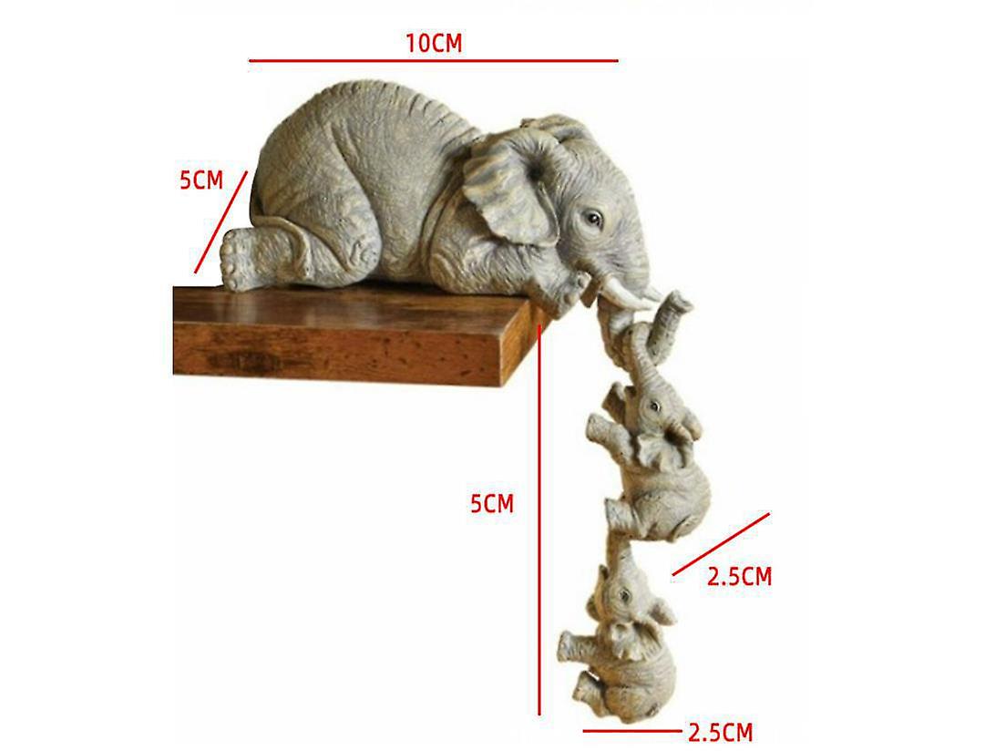 Resin Elephant Figurines Set Decorative Statues Mother Elephant And 2 ...