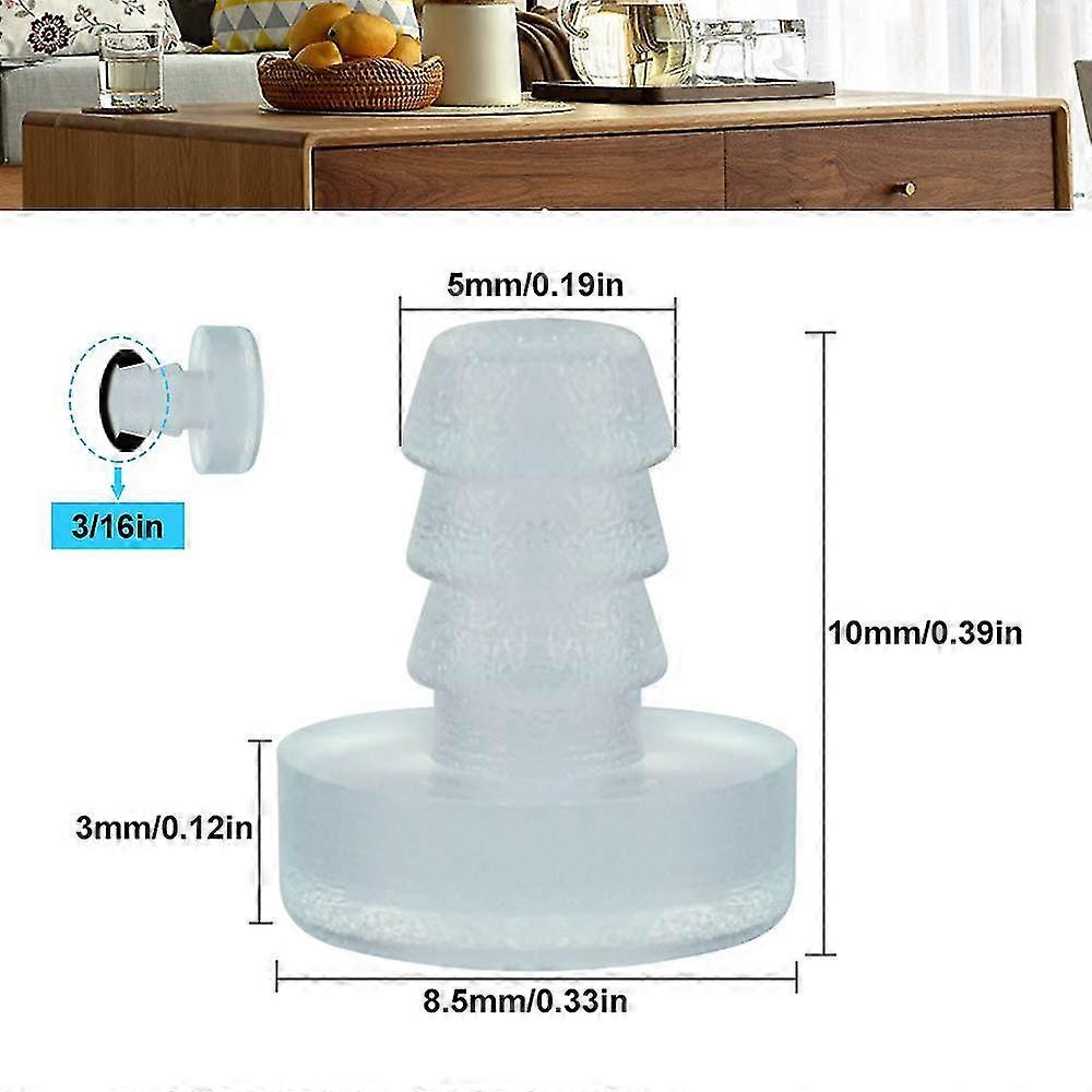 40 Pcs Silicone Wall Mounted Door Stopper Glass Table Bumpers With Rod ...
