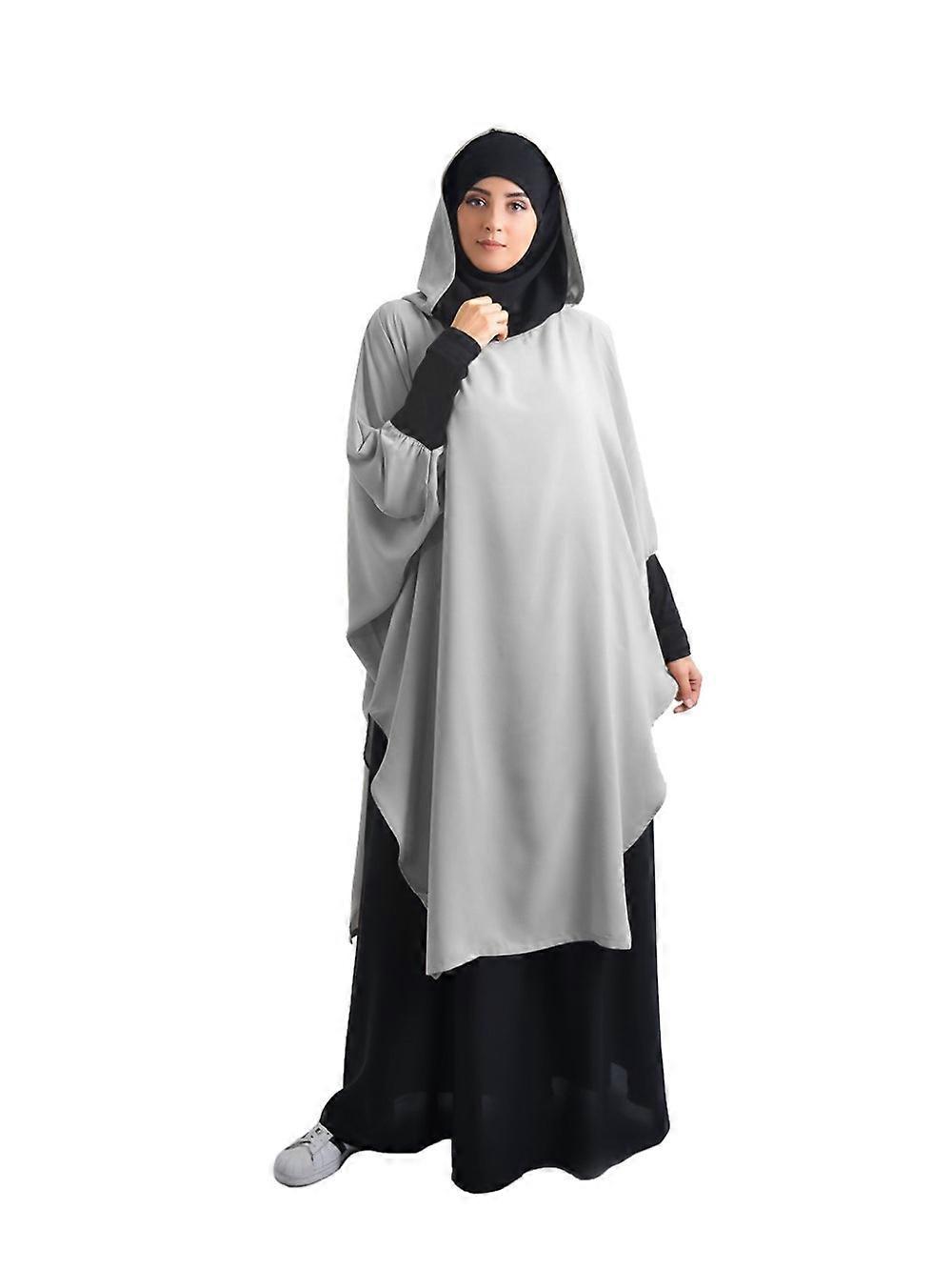Ramadan Muslim Women Hooded Hijab Dress Prayer Garment Long Khimar ...