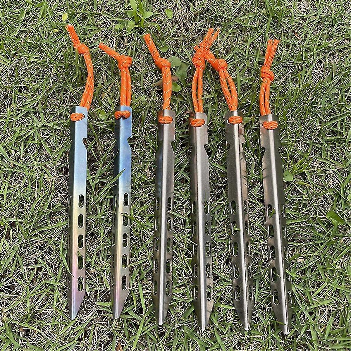 8 Pack 6.3 Inch Camping Tent Pegs Ultra Light Windproof Tent Stakes ...