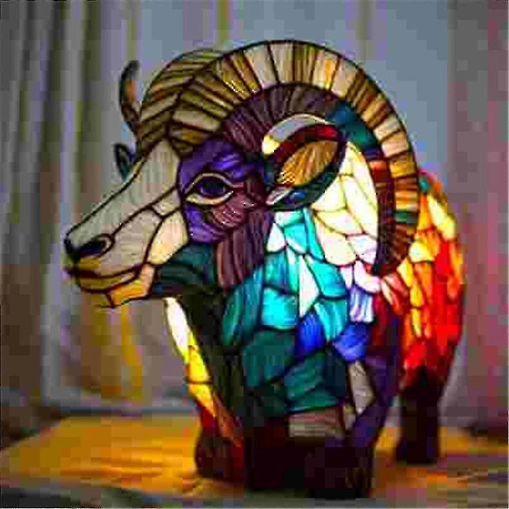 2024 Animal Table Lamp Series Stained Glass Animals Shape Table Lamp 3d ...