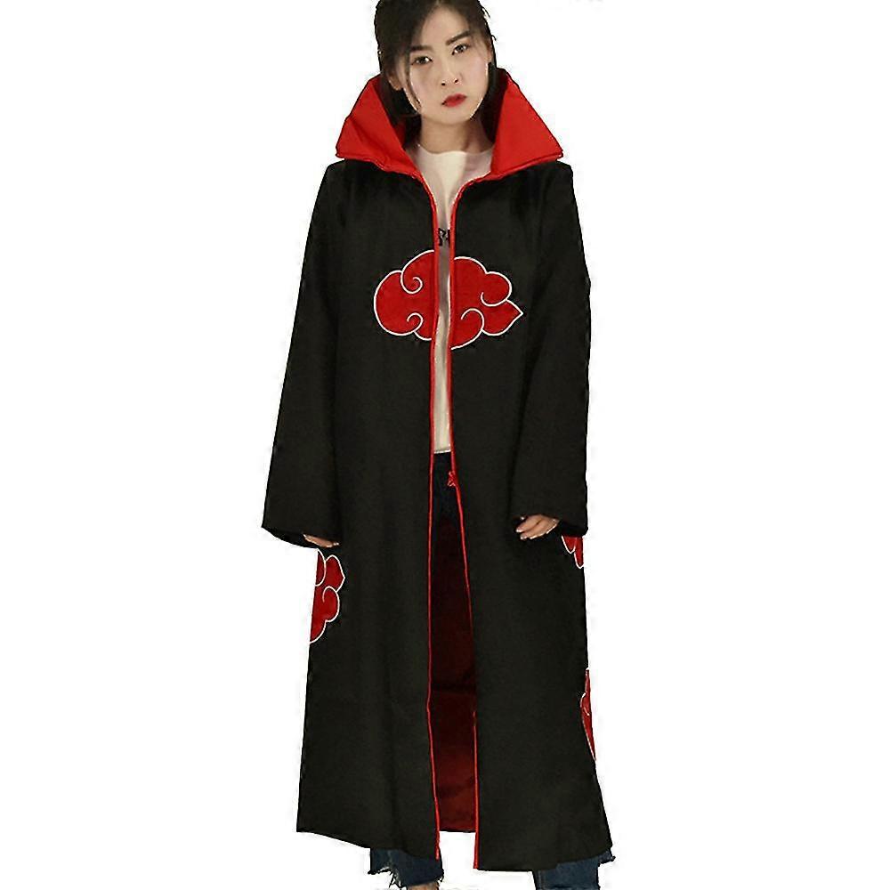 Anime Naruto Akatsuki Cloak Cosplay Costume Itachi Robe With Necklace ...