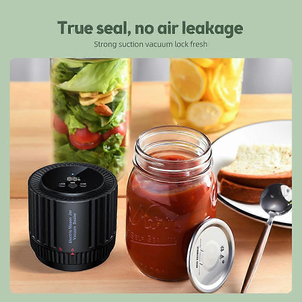 Electric Mason Jar Vacuum Sealer HD LCD Digital Display Cordless Vacuum ...