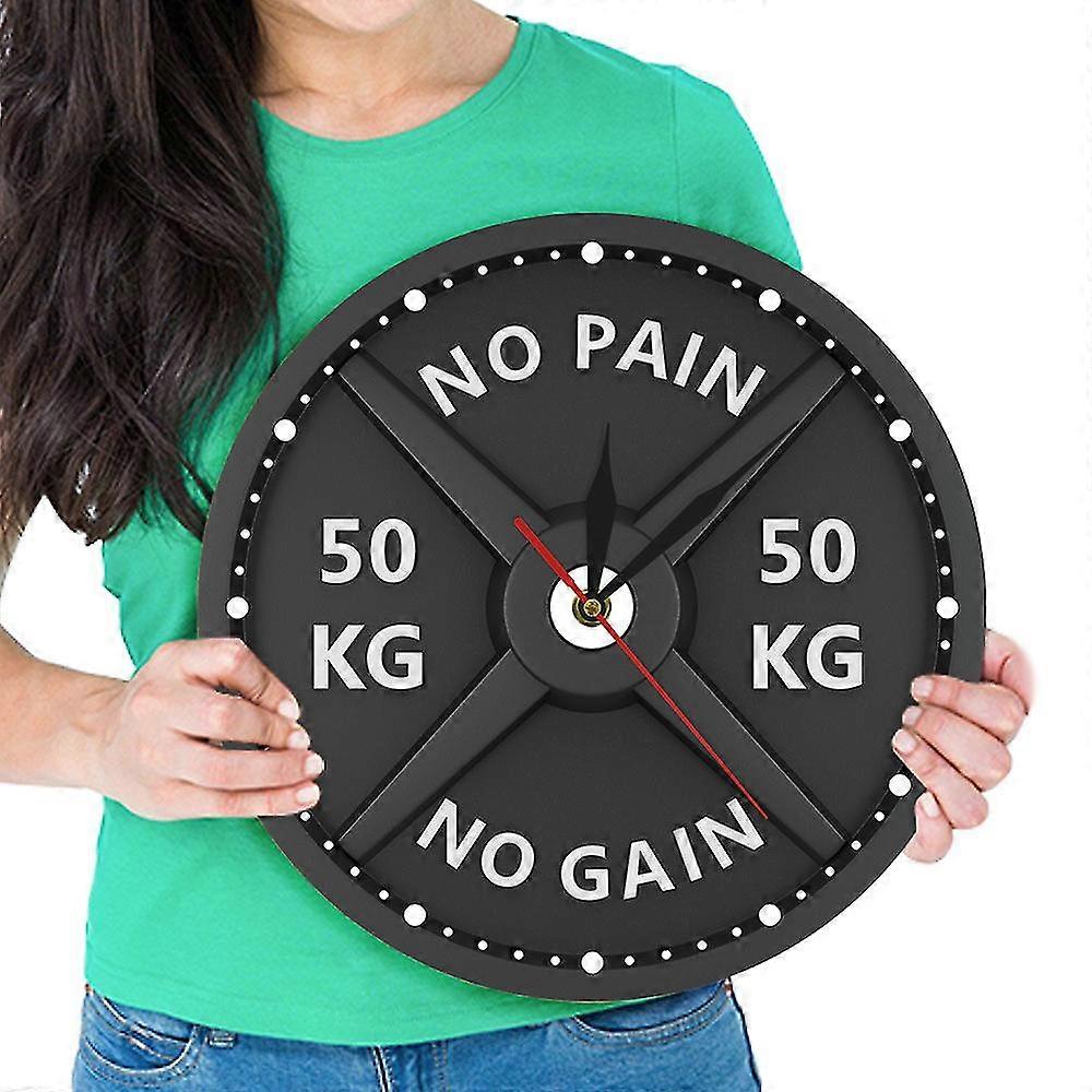 Barbell Weight Plate Fitness Wall Clock 10 Inch Round Wall Clocks ...