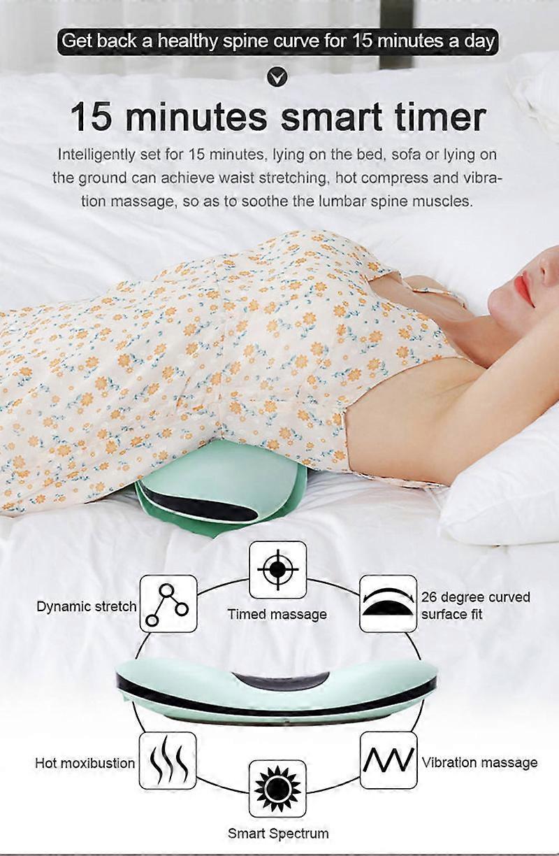 Electric Lumbar Traction Waist Massager Inflatable Hot Compress Back ...