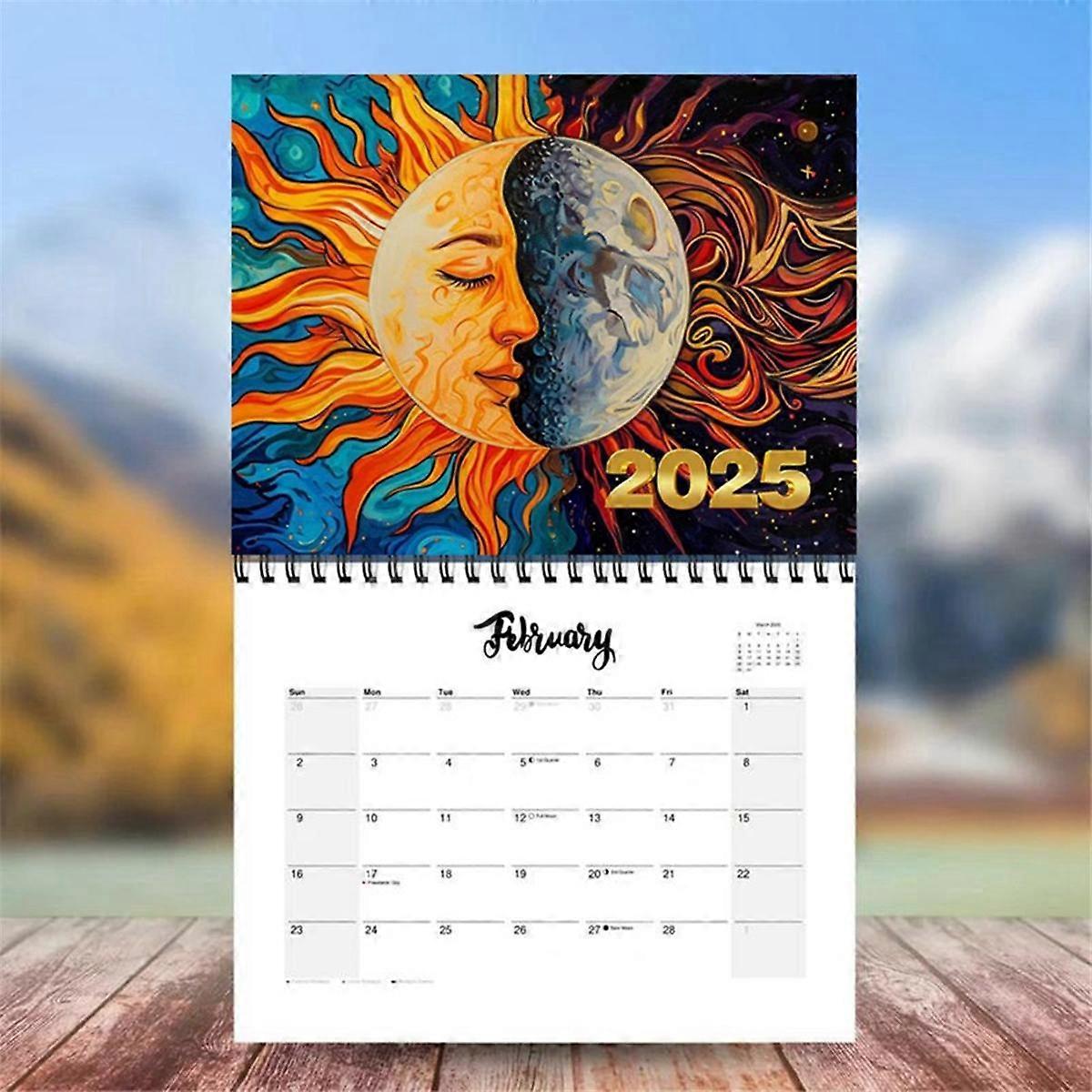 2pcs Sun and Moon Calendar in 2025 Planning Calendar Calendar Sun and ...