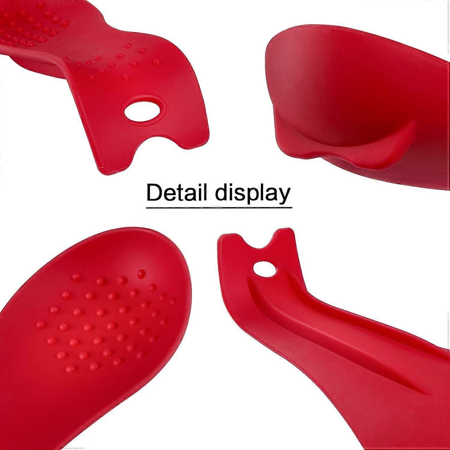Silicone Spoon Holder, Kitchen Cookware Holder (2 pcs, red-orange ...