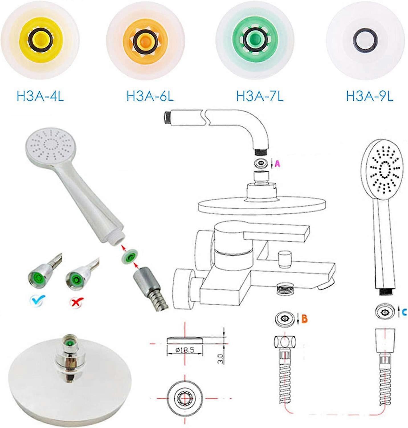 4 PCS Shower Flow Restrictor Set,Shower Flow Restrictor Set, Faucet ...