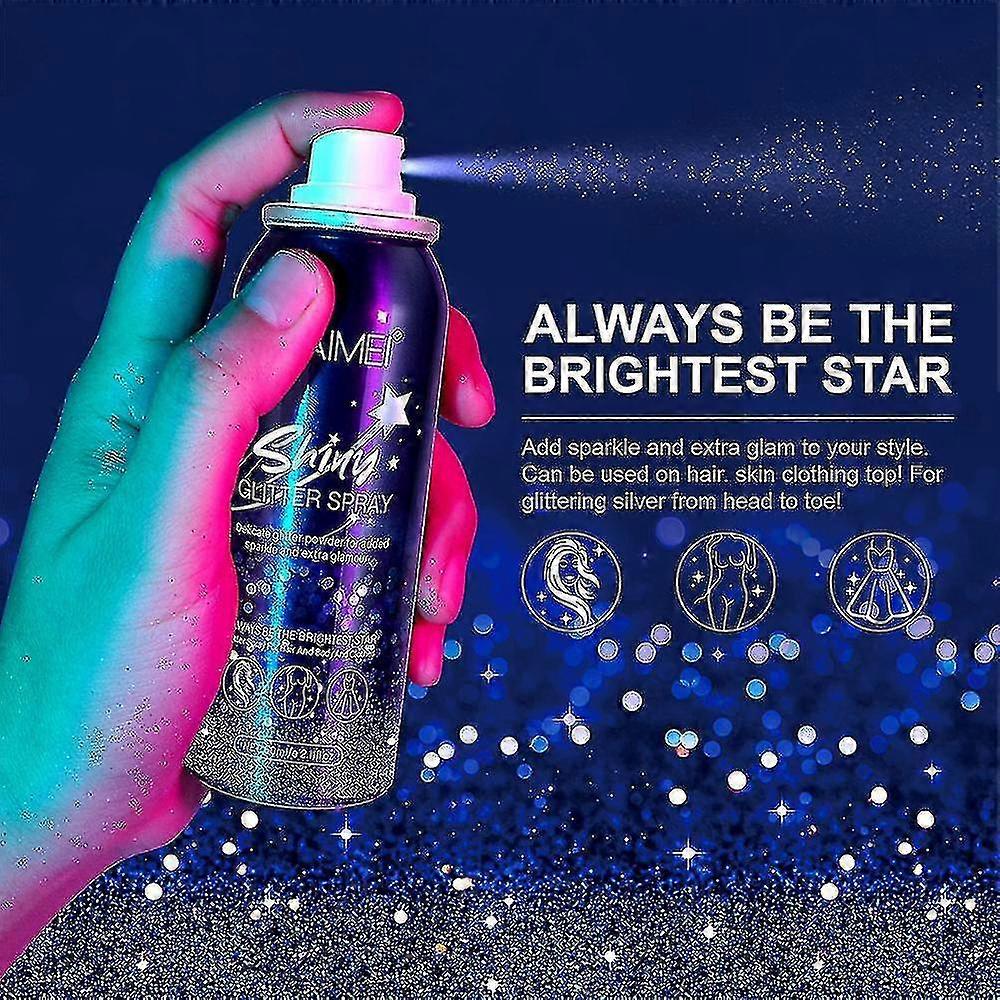 60ml Shiny Glitter Spray Glitter Spray For Body Hair Clothes Quick ...