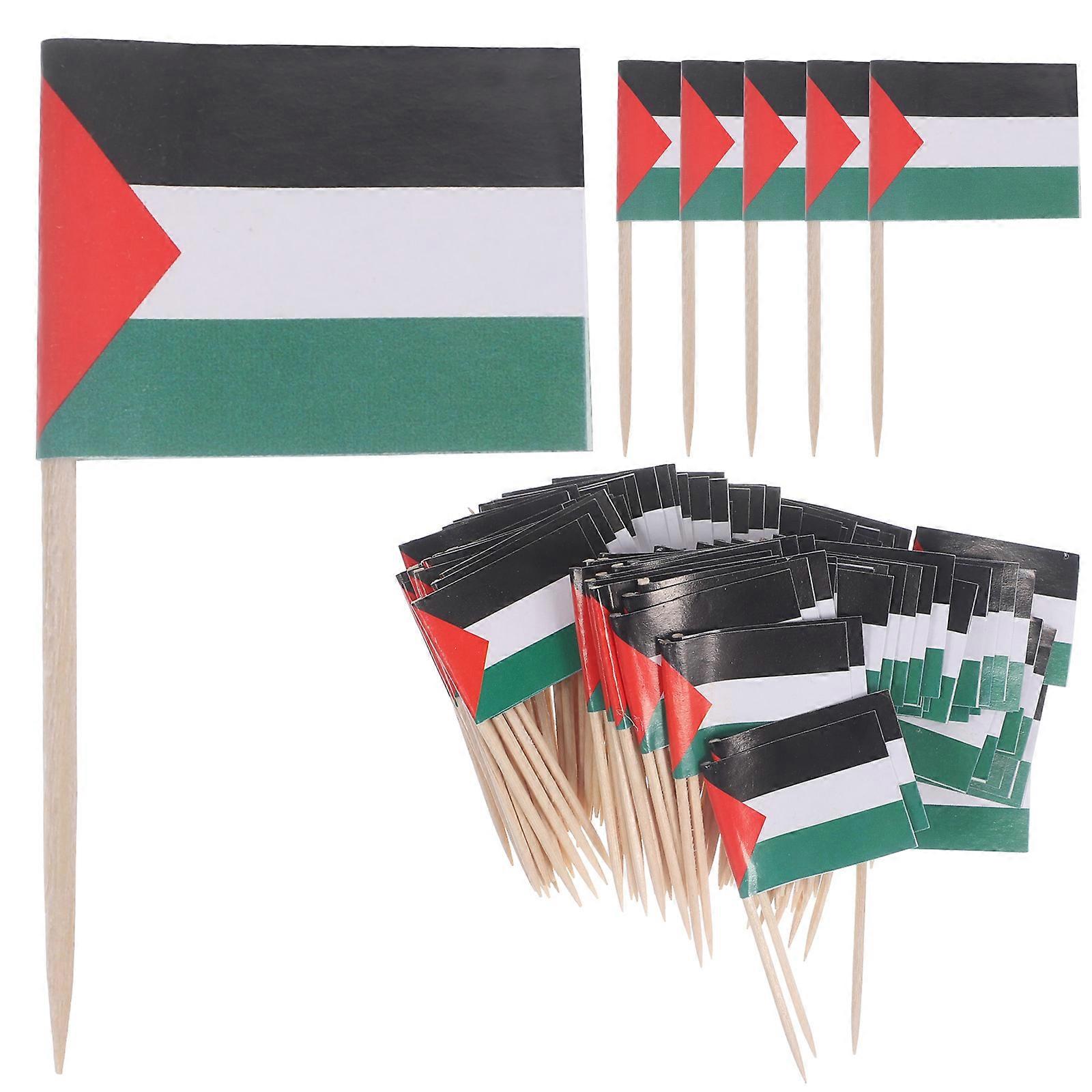 100pcs Palestine Flag Cake Pick Topper National Flag Toothpick Small ...