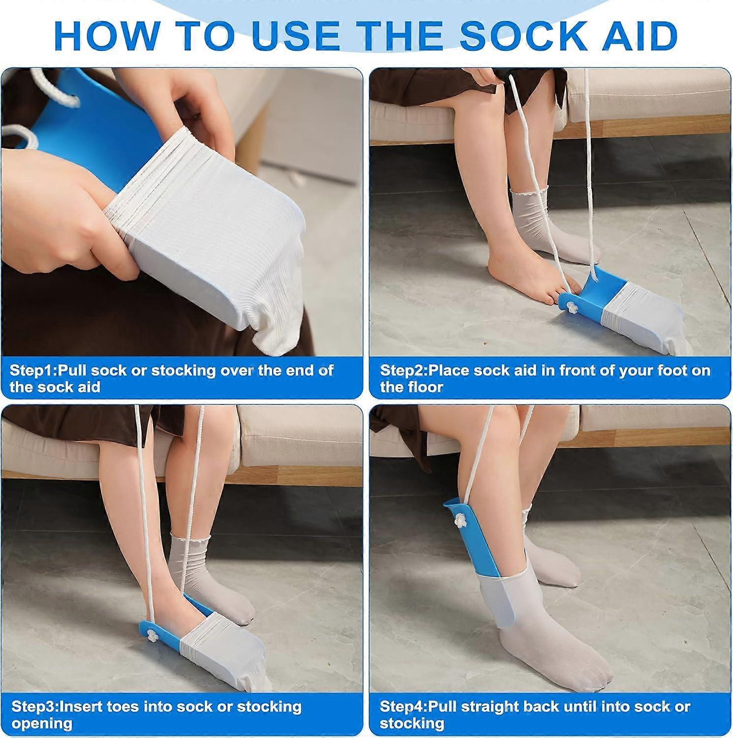 Sock Aids for Putting Socks On and Off , Easy to Use , Sock Helper with ...