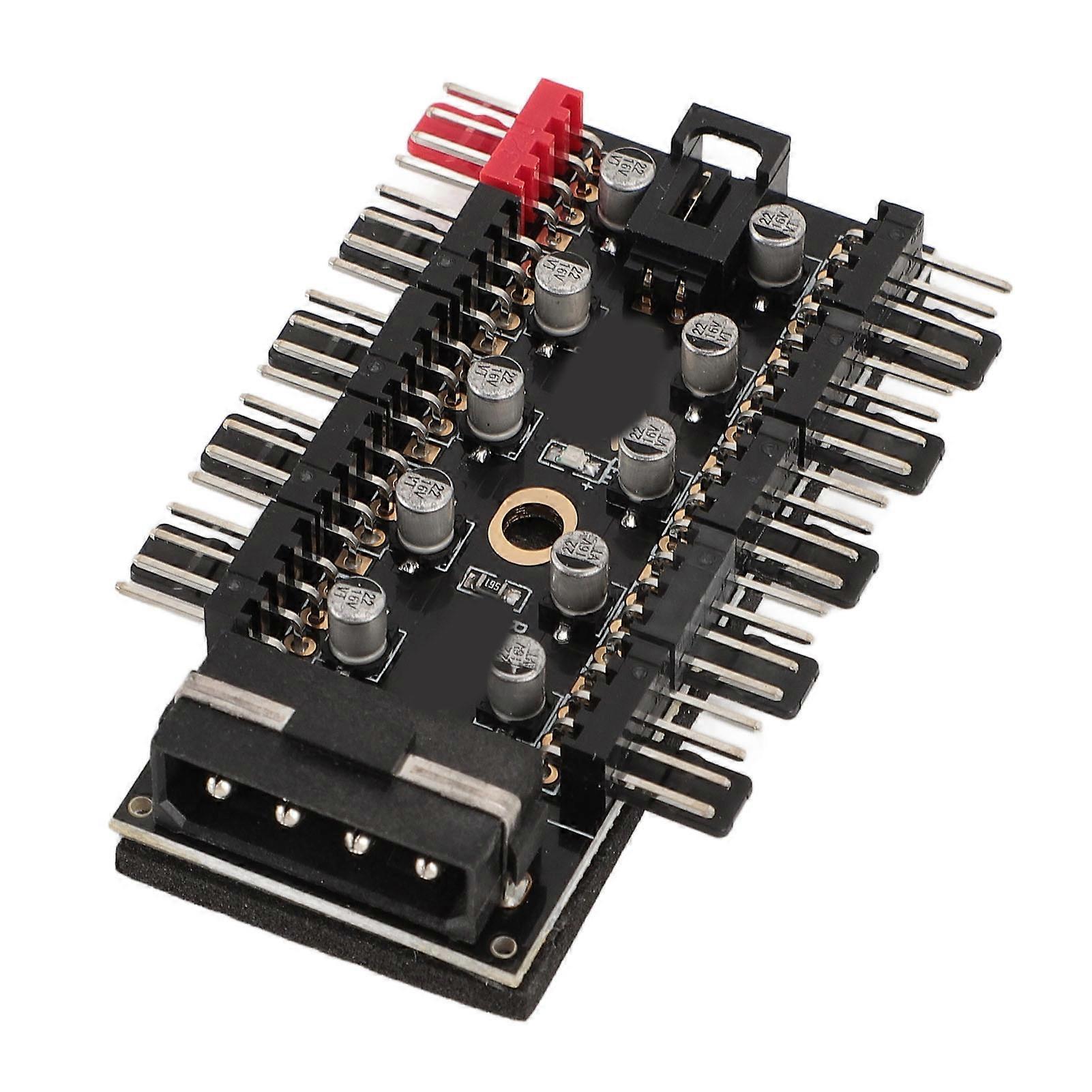 PC Chassis Fan Hub 10 Port 12V 4 Pin Fan CPU Cooling Fan PWM Hub for ...