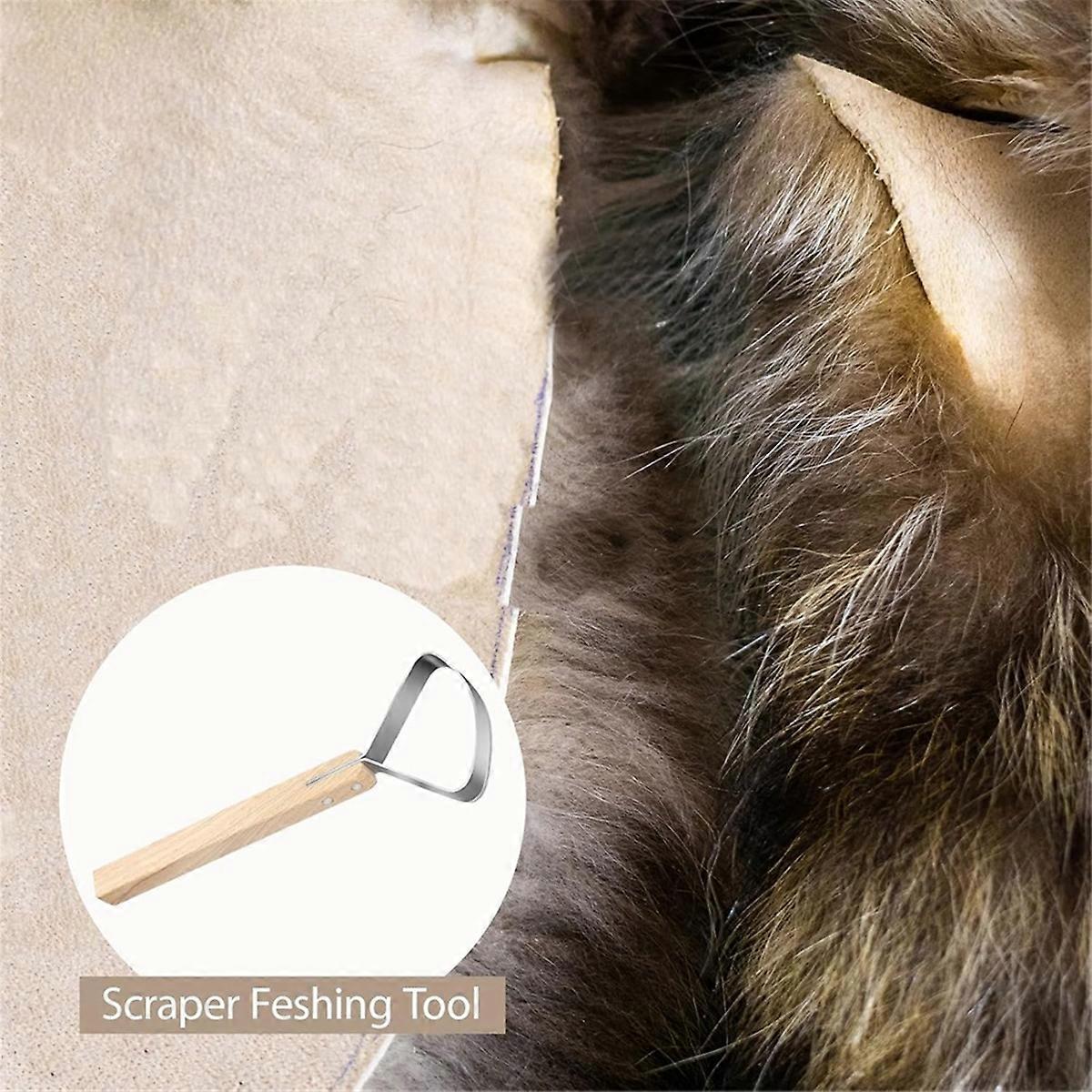 3Pcs Hide Scraper Fleshing Tool Fleshing Knife 11.2in Long Handle ...