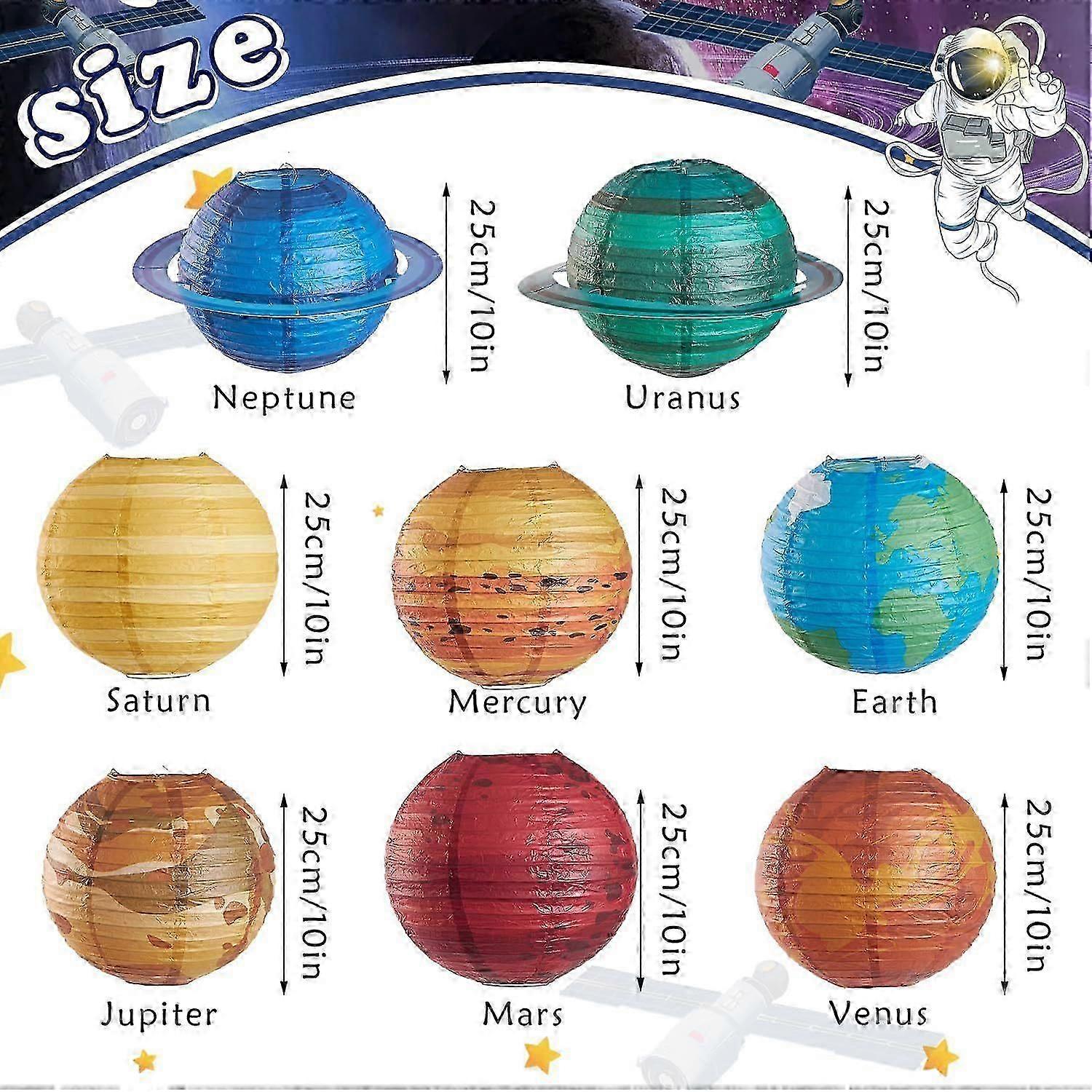 Holiday Ornaments 8 Pack Paper Lanterns Solar System Lanterns Kids ...