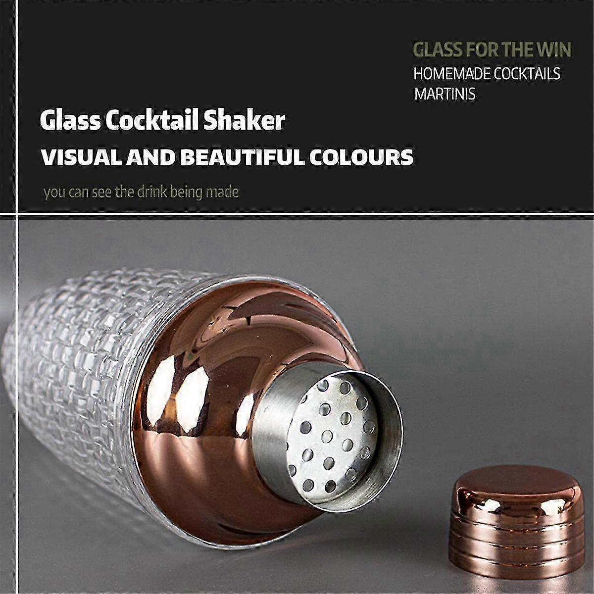 13Oz Glass Cocktail Shaker Set - Glass Shaker for Cocktails, Drink ...