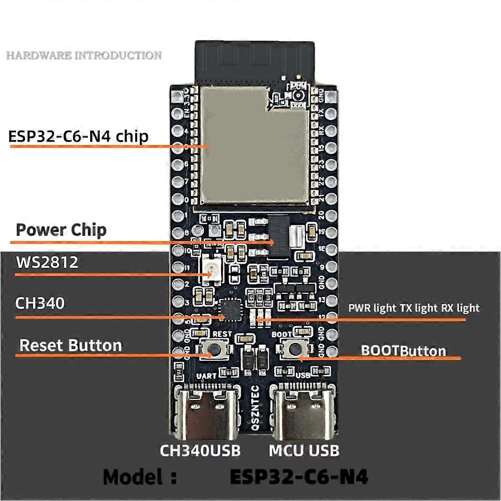 ESP32-C6-DevKitC-1 ESP32-C6 Core Board WIFI6 BLE Zigbee Ultra-Low Power ...