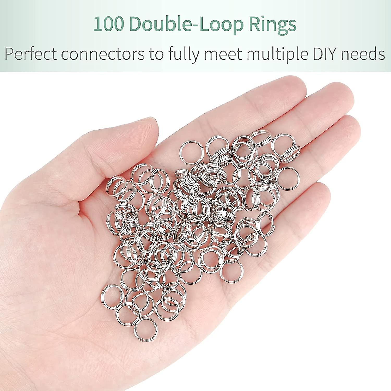 100 Pieces 10mm Mini Split Jump Rings With Double Ring Small Metal Ring ...