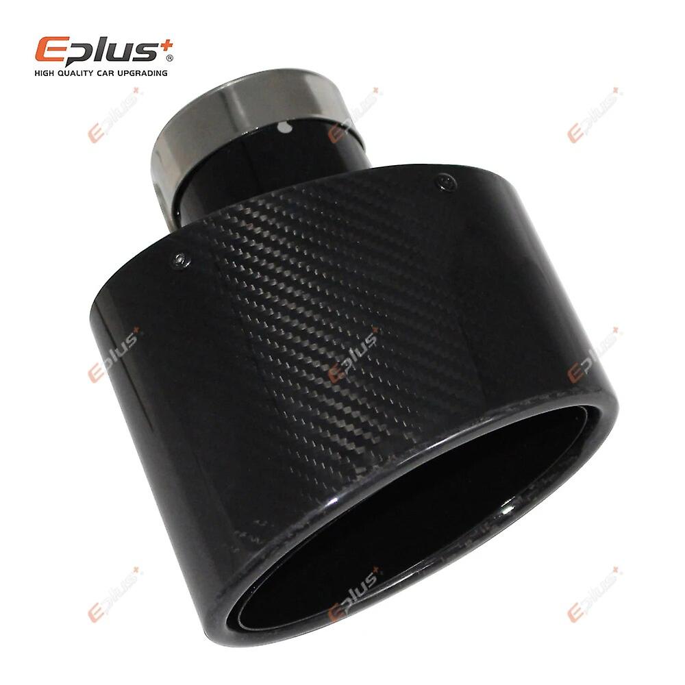 Universal Car Glossy Carbon Fiber Muffler Tip Exhaust Pipe Nozzle ...