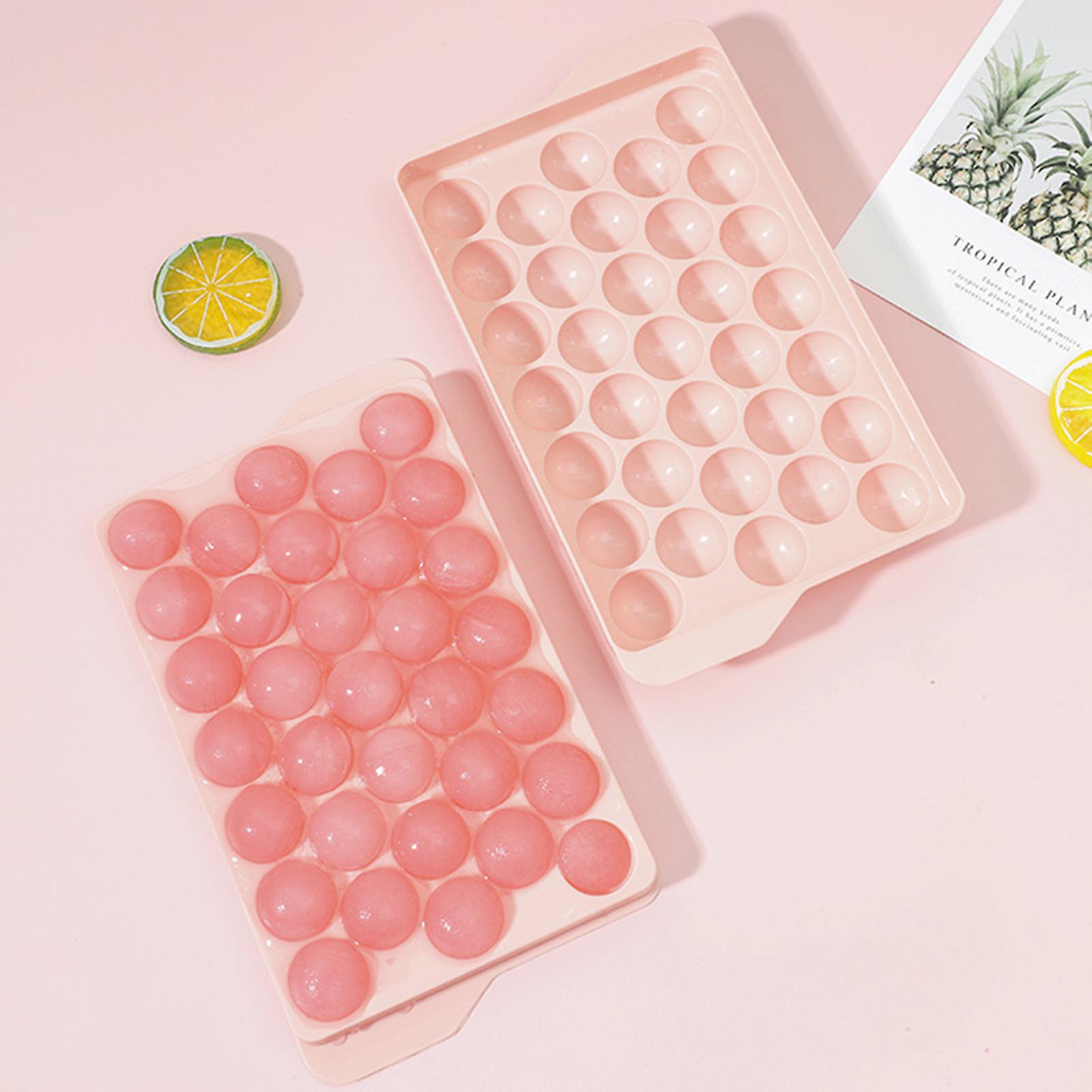Wharick Ice Cube Tray Round Tasteless PP 33 Grids Cocktails Reusable ...