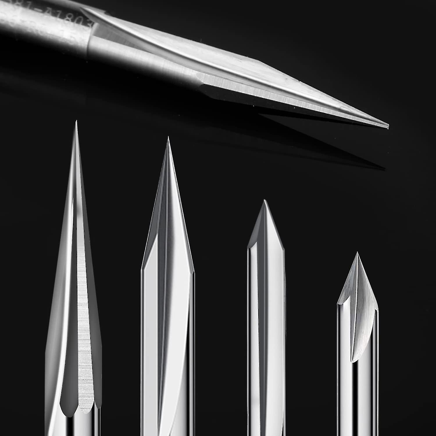 CNC Router Bits Set 1/4 , Engraving Wood Carving Router Bit 6mm & 4mm ...