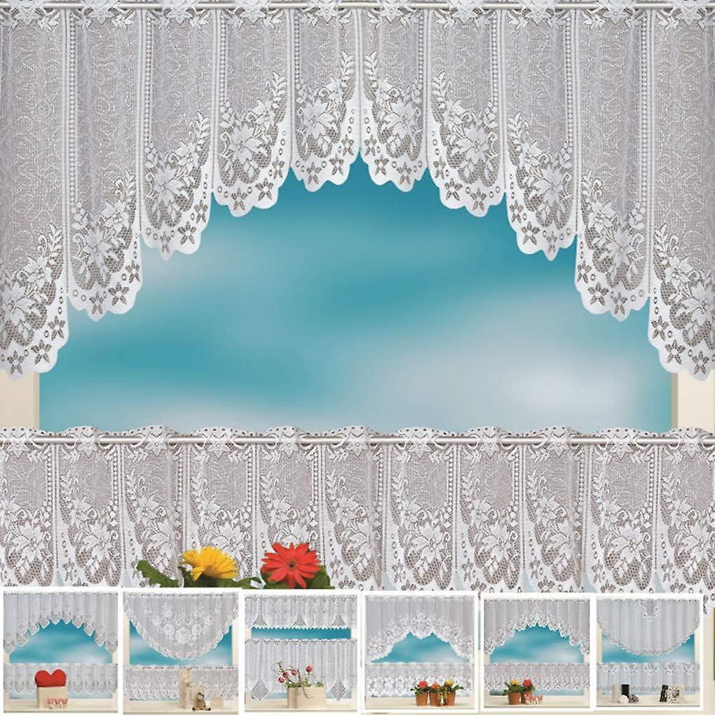 Translucent Curtain Lace Voile Coffee Curtain Vintage Style Cafe Window ...