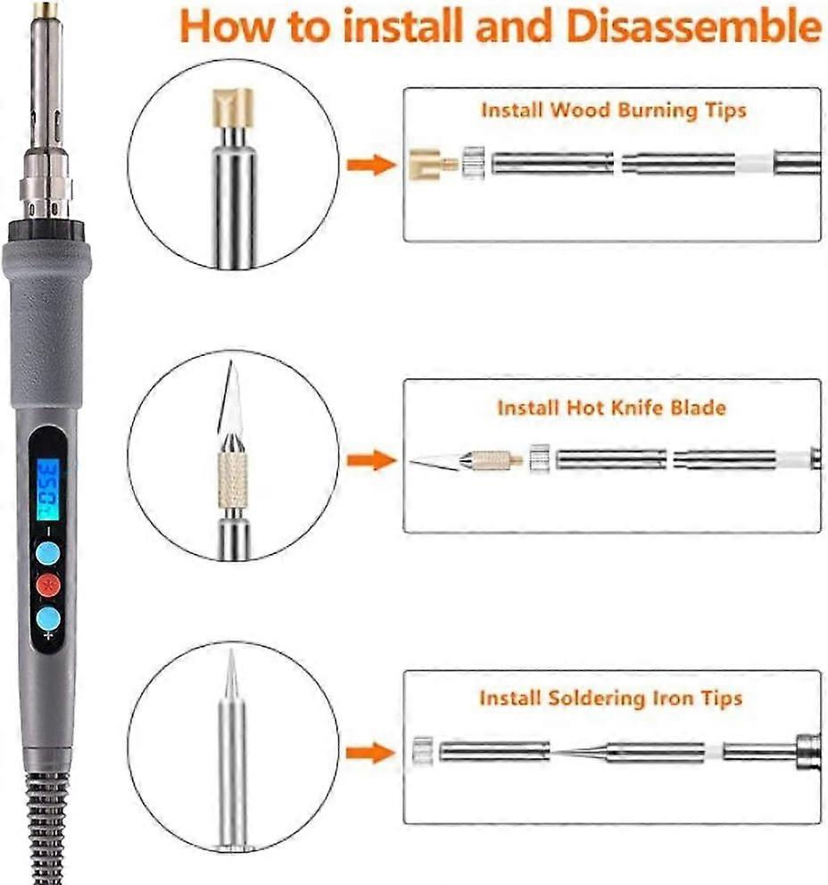 109pcs Wood Pyrography Tool Set Adjustable Temperature Wood Burning ...