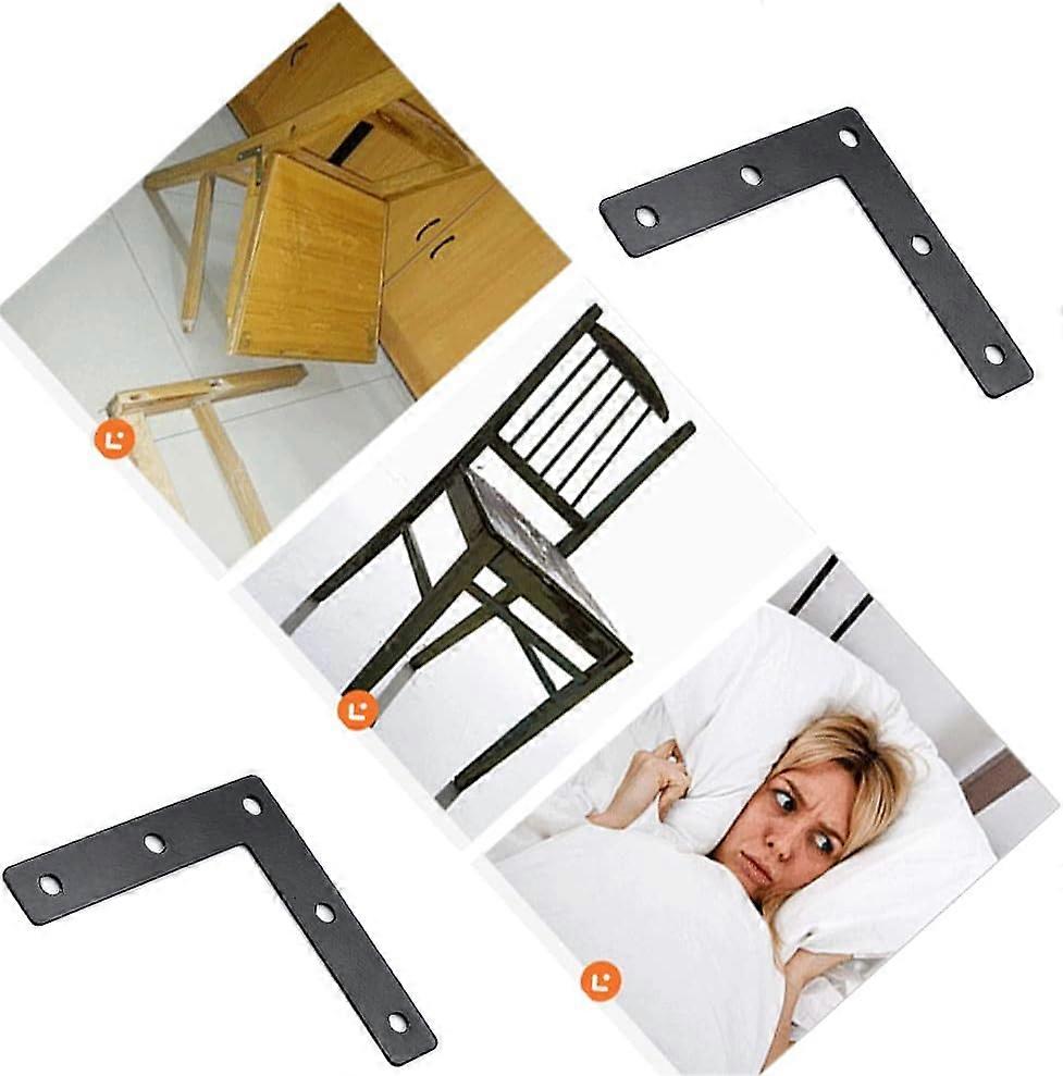 10pcs L Shaped Flat Corner Brackets 80x80mm Metal Right Angle Corner ...